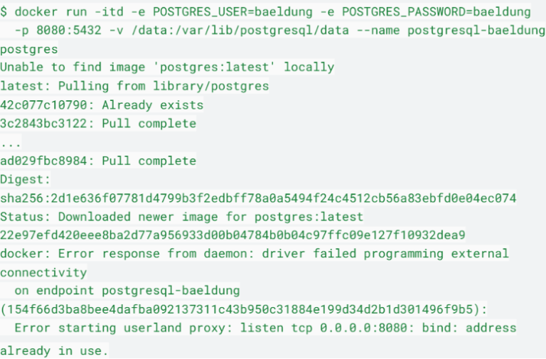 Resolving Docker Error: "Bind-Address Already in Use"