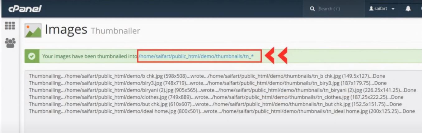 How To Create A Thumbnail Image Using cPanel