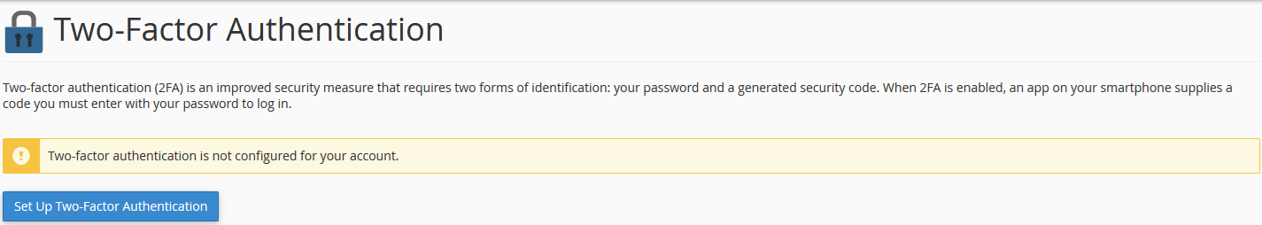 How to Configure two-factor authentication for cPanel