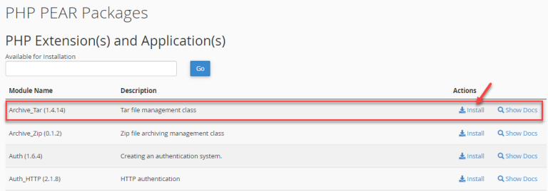 How to install PHP PEAR Packages in cPanel